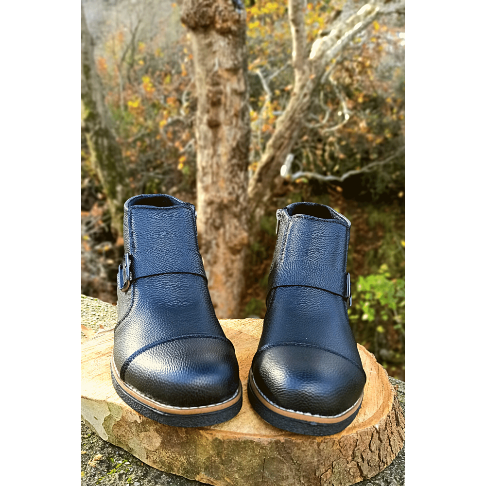 Erkek Kışlık Bot Siyah Renk Fermuarlı - ka-syh-erkekbot